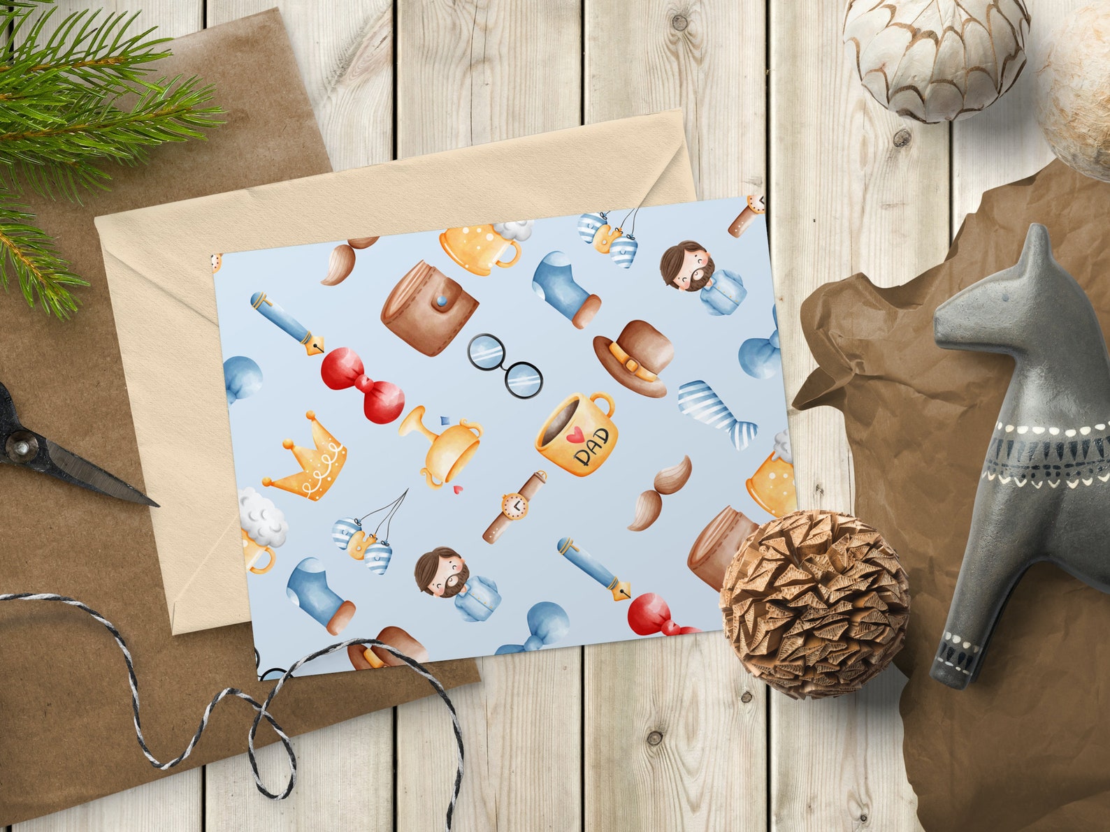 Best Dad Ever Seamless Digital Papers, Mustache & Mugs, Father's Day ...