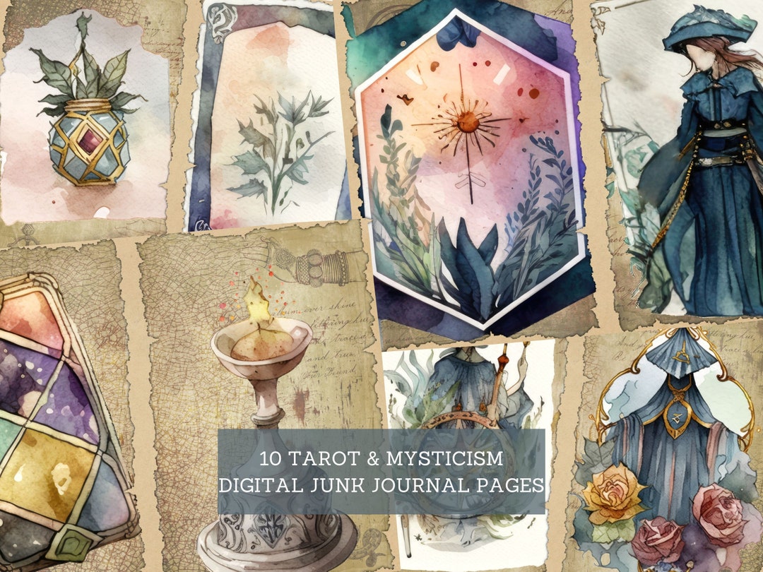 Tarot & Mysticism Junk Journal Pages, Vintage Divination Junk Journal ...