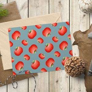 Back to School Teacher Seamless Digital Papers 1, Apples & Pens, Blue ...