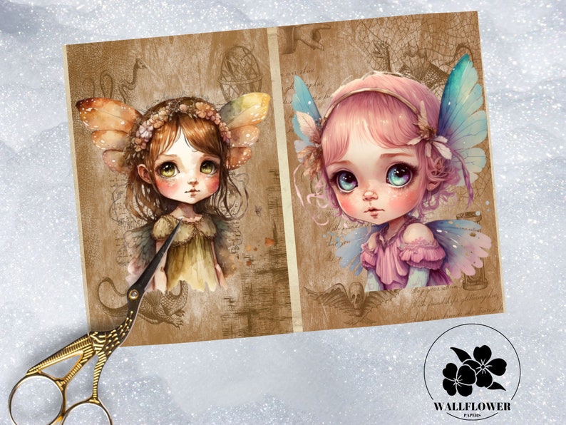 Fairies & Mythical Creatures Junk Journal Pages, Fantasy Junk Journal ...