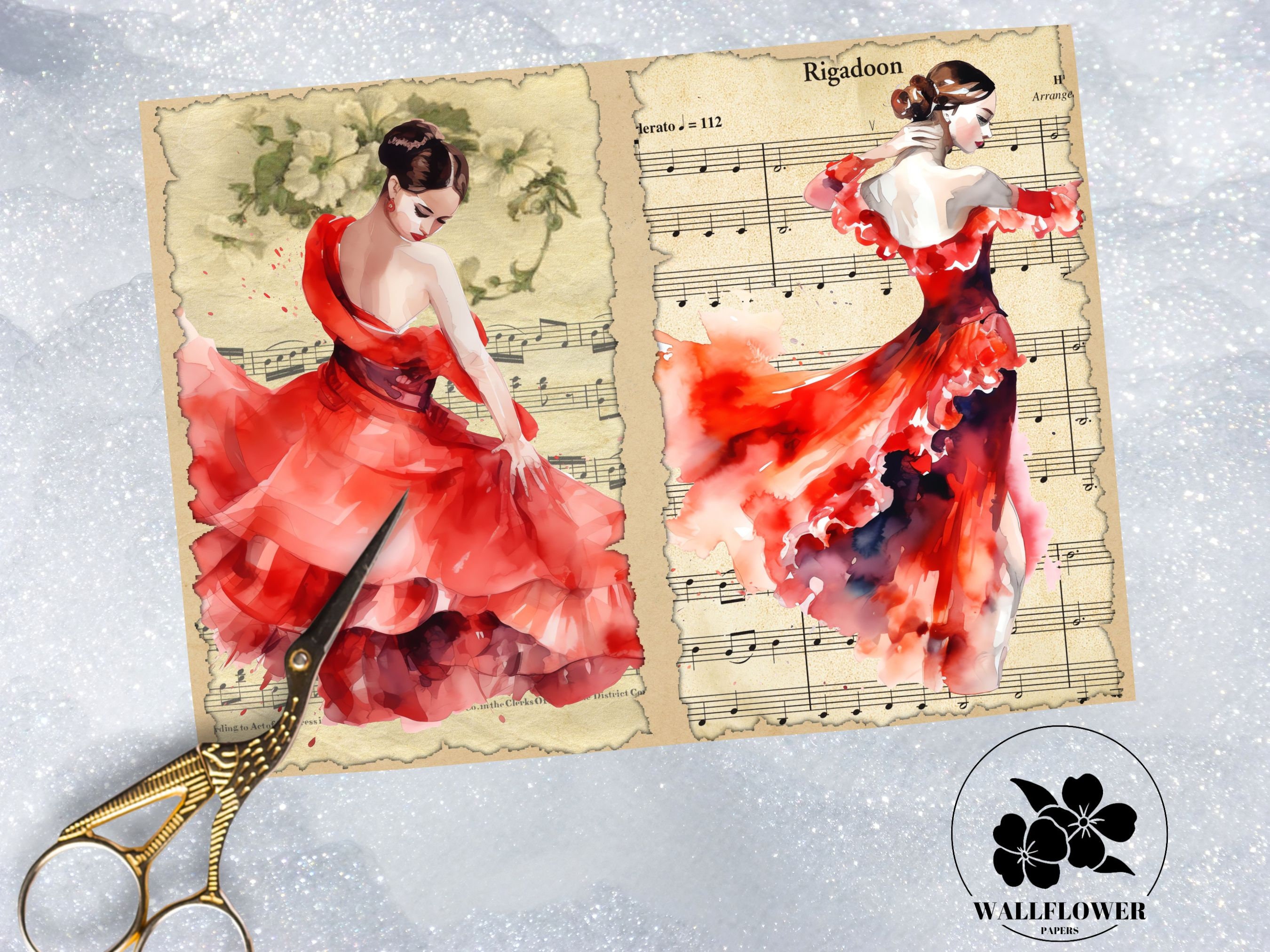 Ballet & Dance Junk Journal Pages, Vintage Ballerina Junk Journal Kit ...