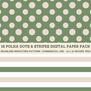 Green Beige Burgundy Seamless Digital Papers, Colored Polka Dots ...