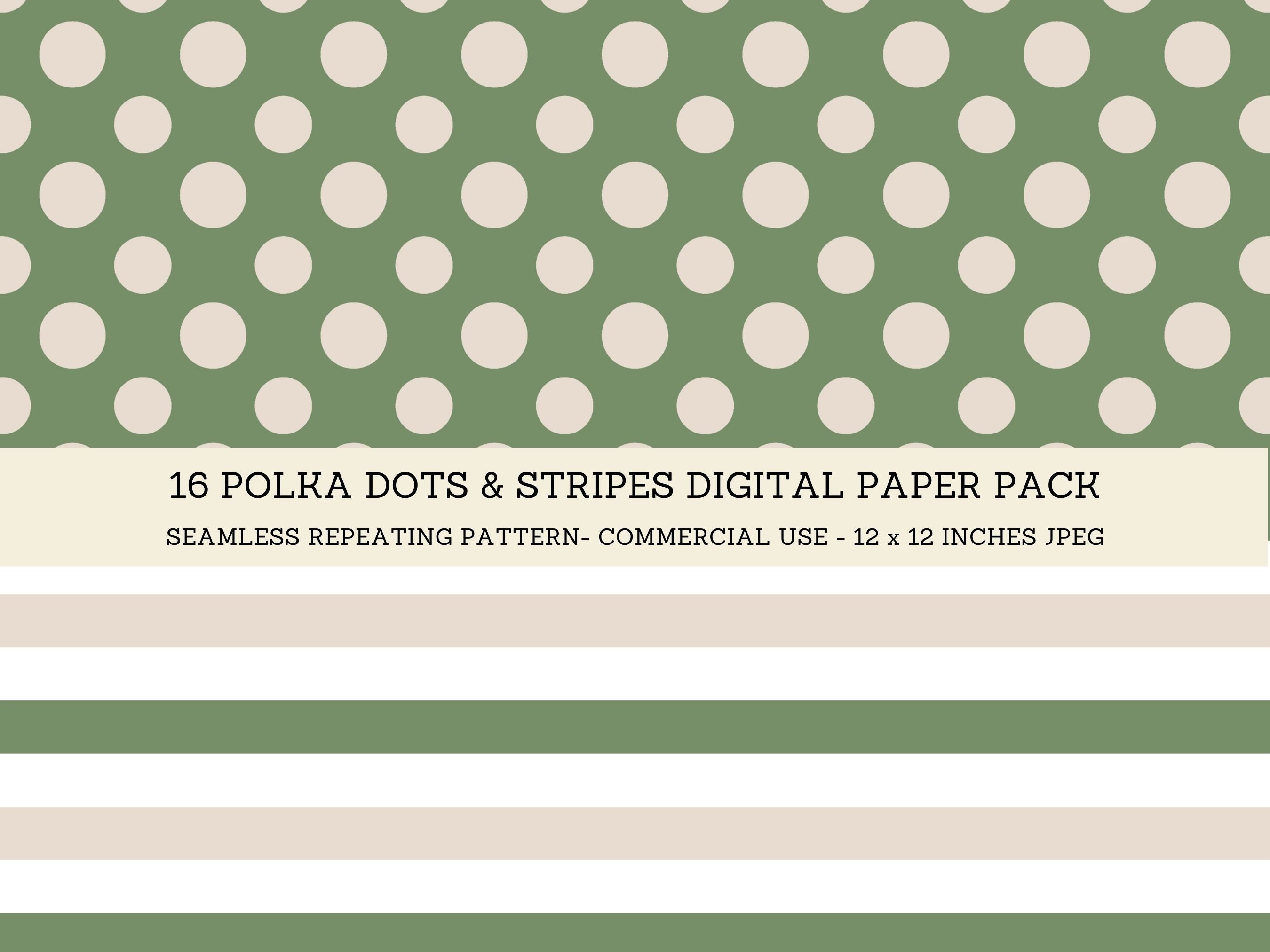 Green Beige Burgundy Seamless Digital Papers, Colored Polka Dots ...