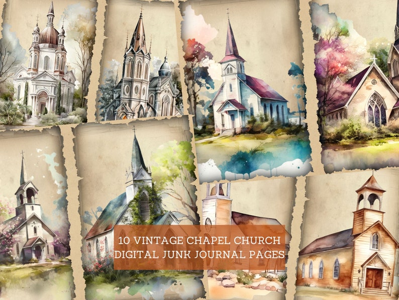 Vintage Chapel Church Junk Journal Pages, Vintage Church Junk Journal ...