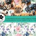 Watercolor Dog Floral Seamless Digital Papers Dog Portraits - Etsy