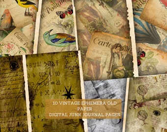 Book Lover & Libraries Junk Journal Pages, Vintage Bookshelf Junk ...