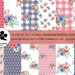 4th of July Floral Seamless Digital Papers, Flowers and American Flags ...