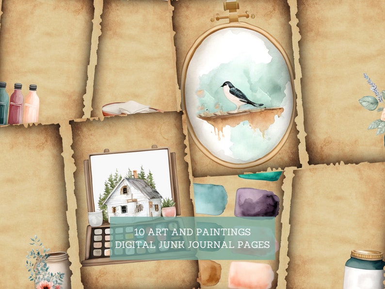 Art & Paintings Junk Journal Pages Vintage Gallery Junk - Etsy