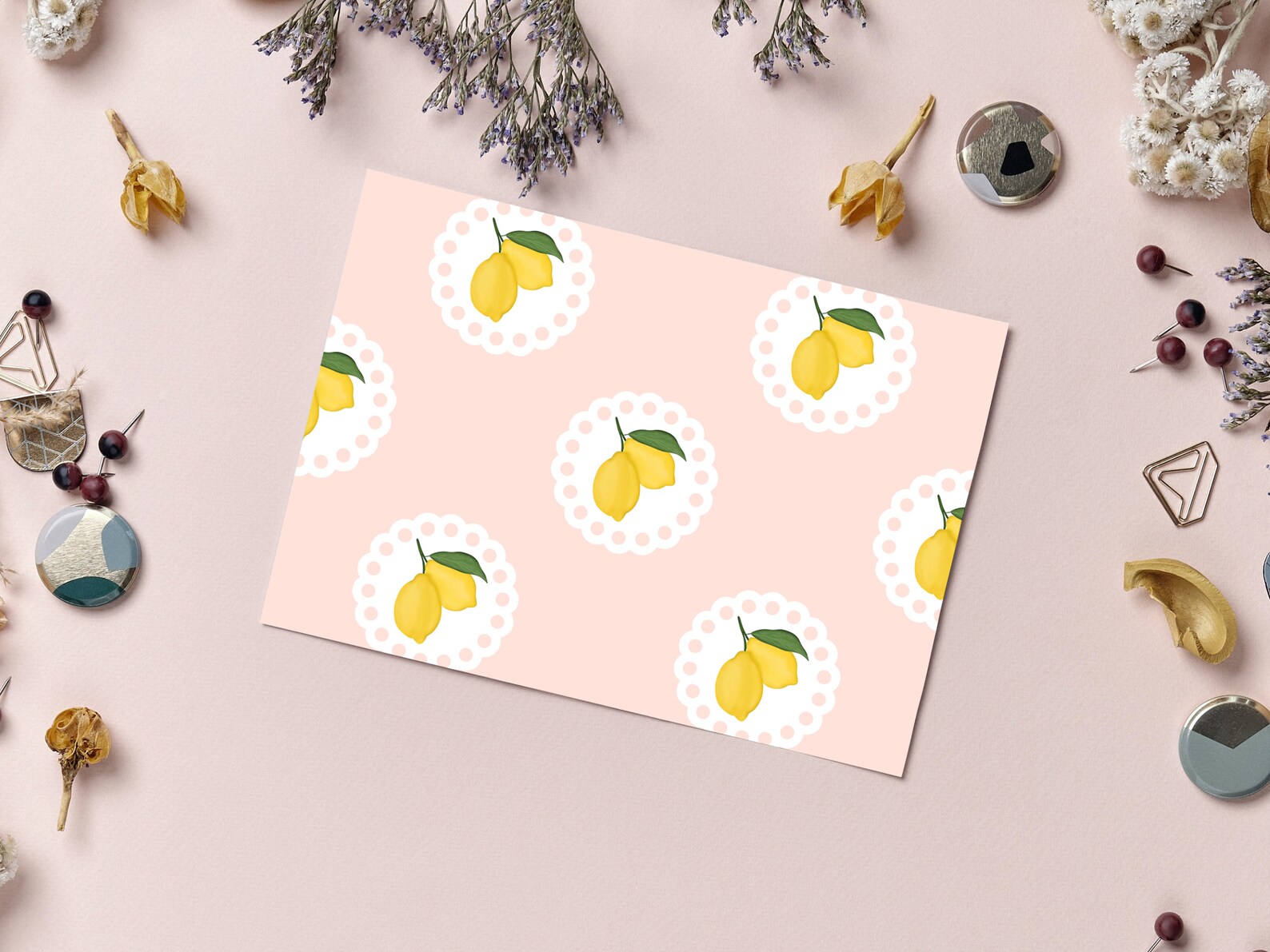 Lemons & Blossom Digital Papers, Lemon Cuts and Blossoms, Yellow and ...