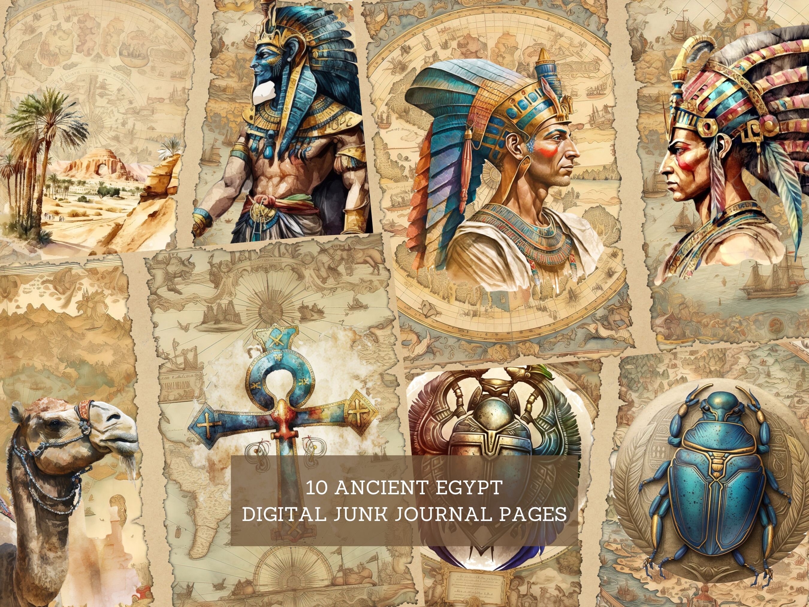 Ancient Egypt Junk Journal Pages, Vintage Pharaohs Junk Journal Kit ...