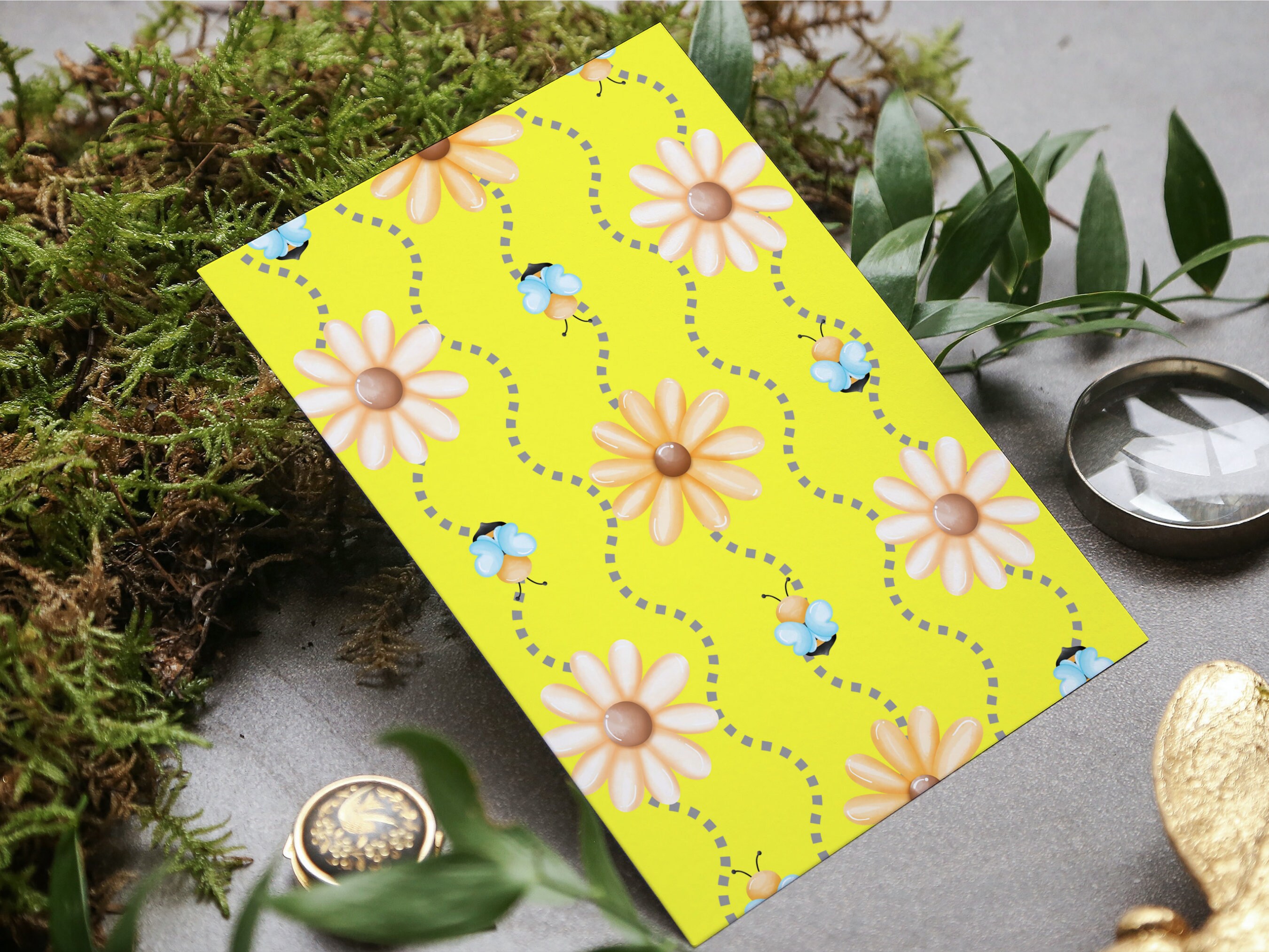 Honey Bee Seamless Digital Papers, Flowers & Bees Scrapbook Paper, Bee ...