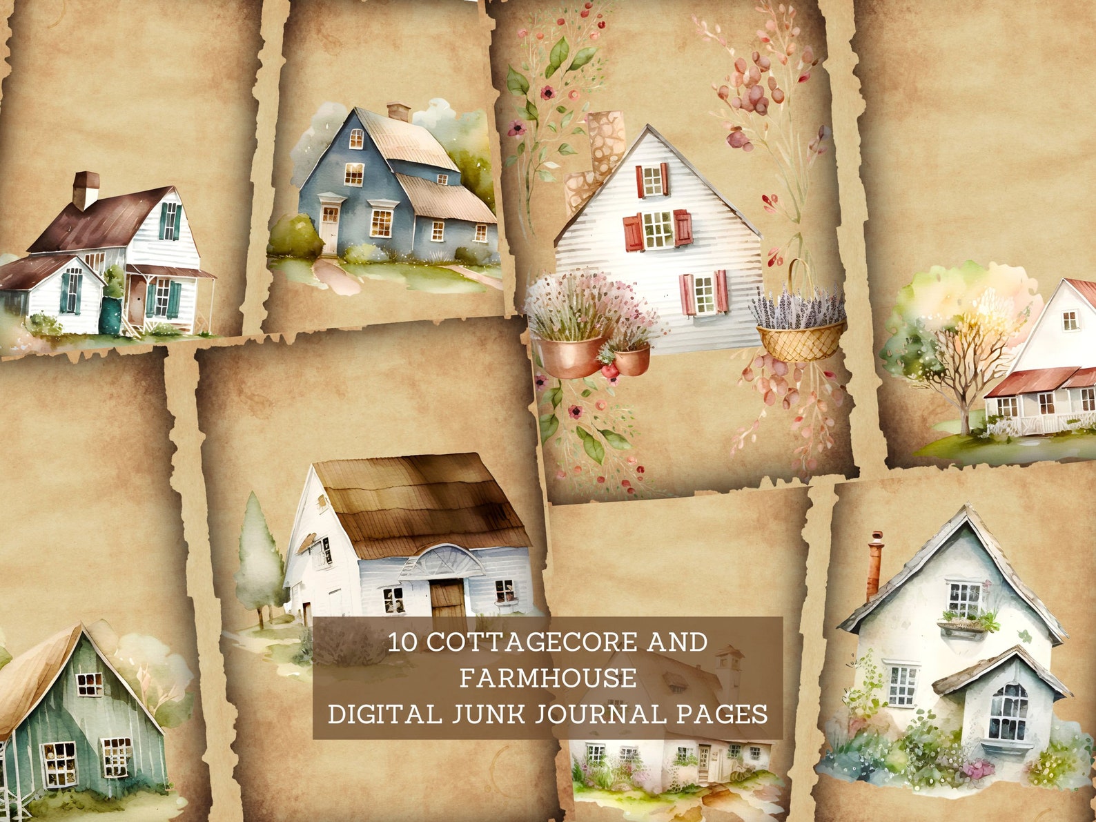 Cottagecore & Farmhouse Junk Journal Pages Vintage Country - Etsy