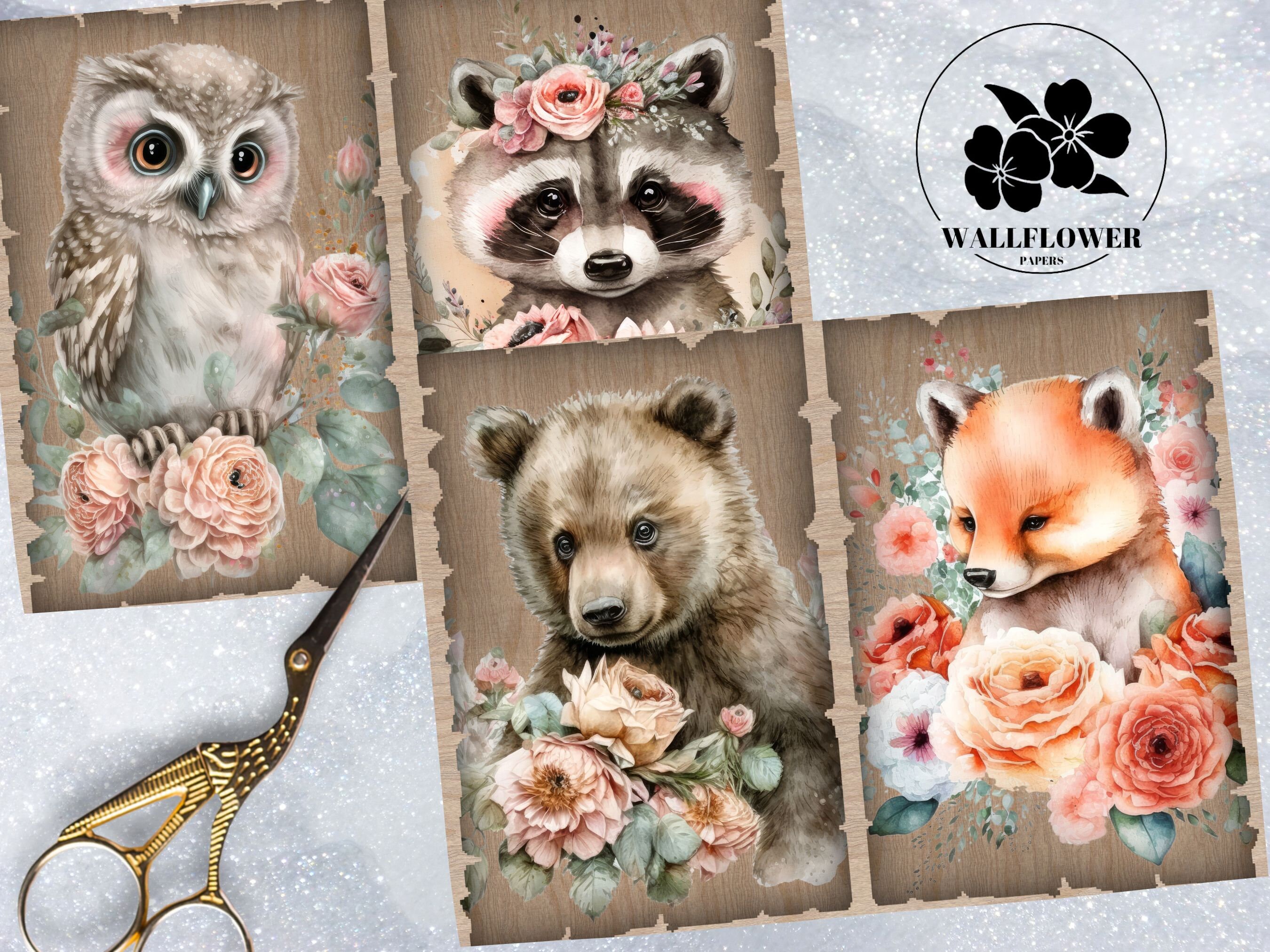 Animals & Woodland Creatures Junk Journal Pages, Vintage Junk Journal ...