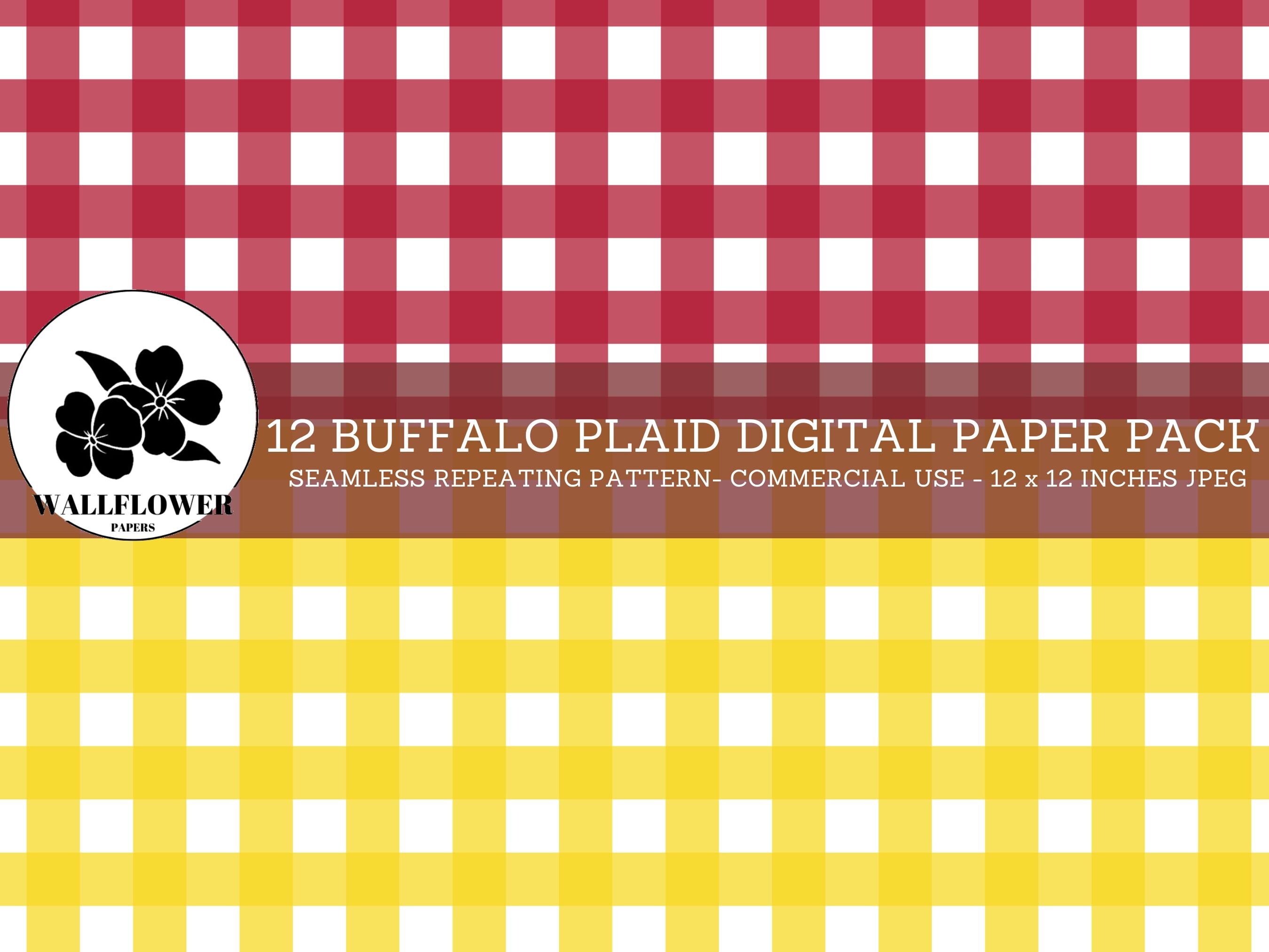 Buffalo Plaid Seamless Digital Papers, Pastel and White Plaid ...