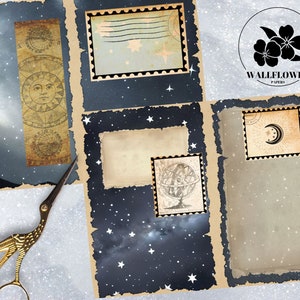 Celestial Moon Stars & Night Sky Junk Journal Pages, Vintage Junk ...