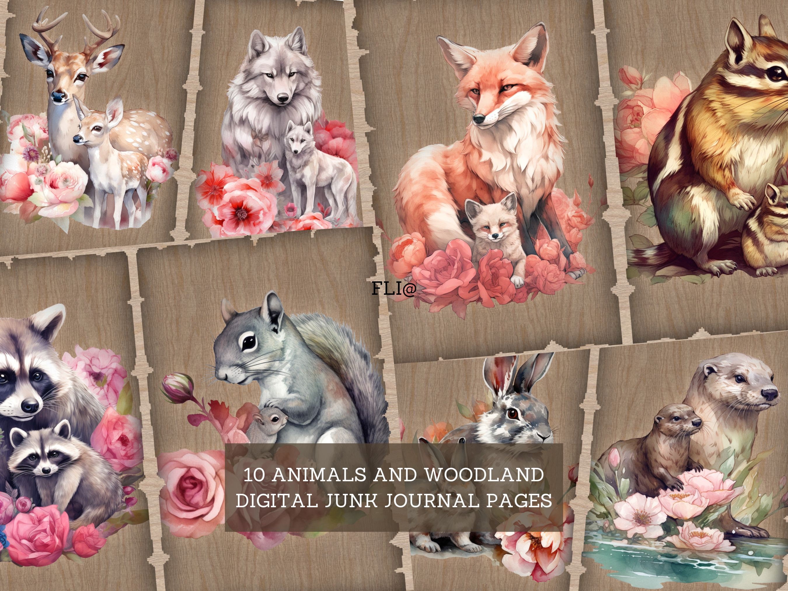 Animals & Woodland Creatures Junk Journal Pages, Vintage Junk Journal ...