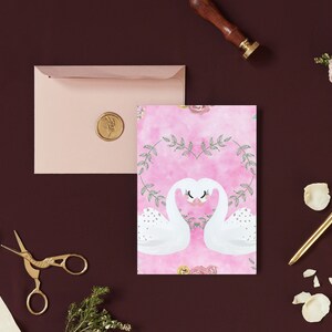 Romantic Swan Seamless Digital Papers, Swans and Flowers, Wedding ...