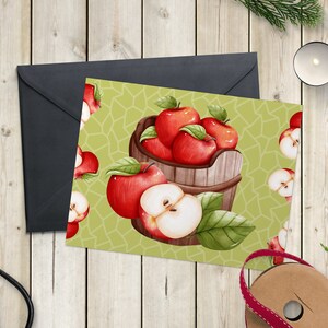 Apples & Blossom Digital Papers, Apple Cuts and Blossoms, Green ...