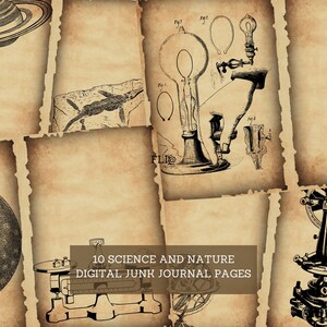 Science & Nature Junk Journal Pages, Vintage Laboratory Junk Journal ...