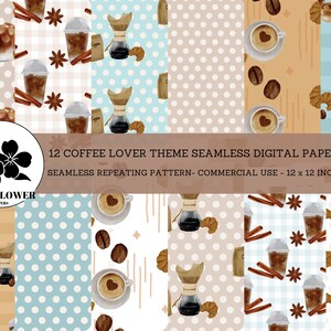 Coffee Lover Seamless Digital Papers, Iced Coffees, Expresso and ...