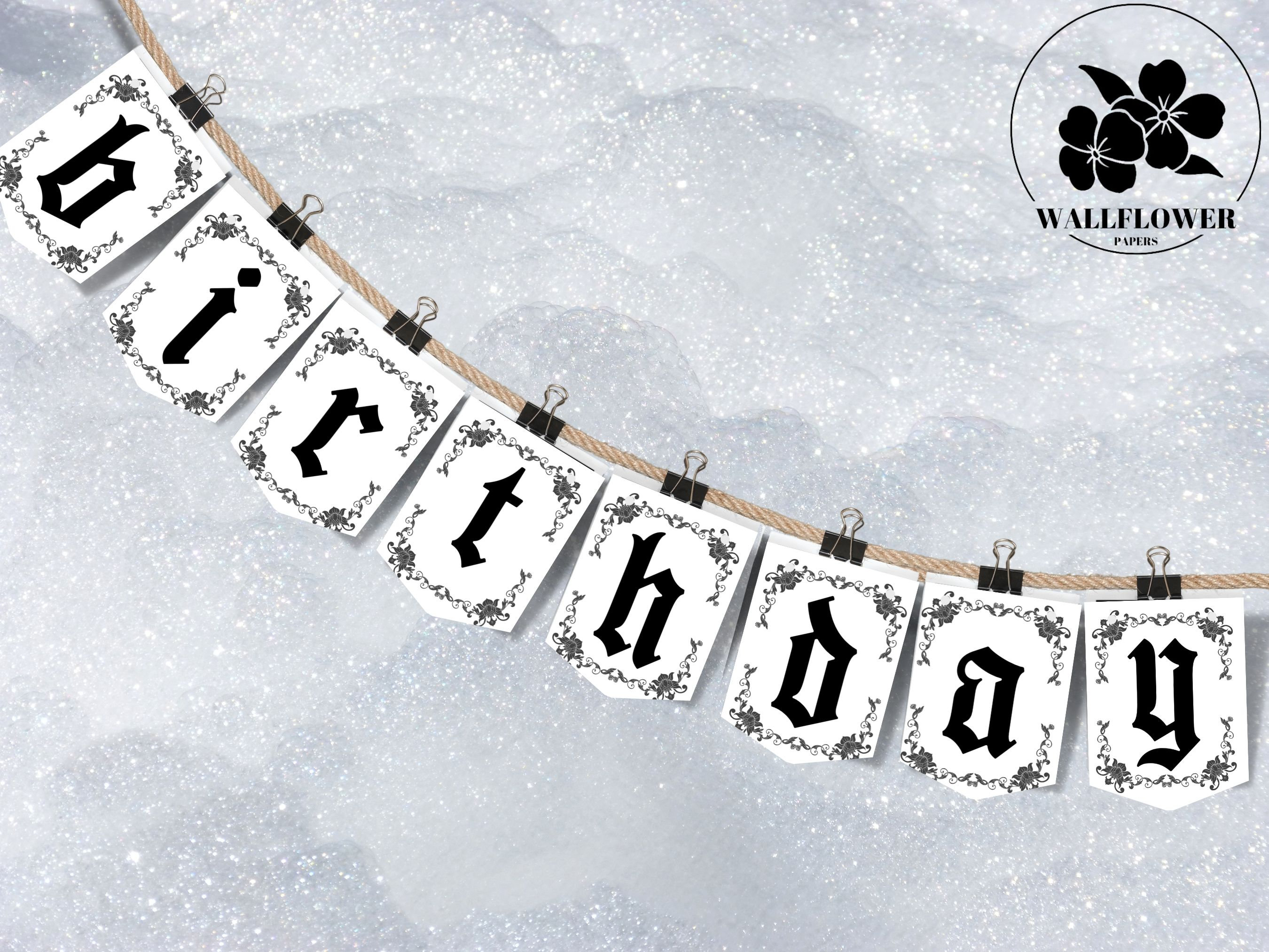 Happy Birthday Banner, Vintage Birth Anniversary Garland, Printable ...