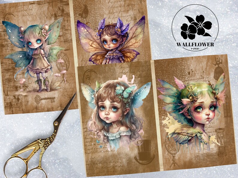 Fairies & Mythical Creatures Junk Journal Pages, Fantasy Junk Journal ...