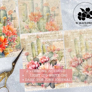 Desert Oasis Junk Journal Pages, Cactus & Desert Flowers Junk Journal ...