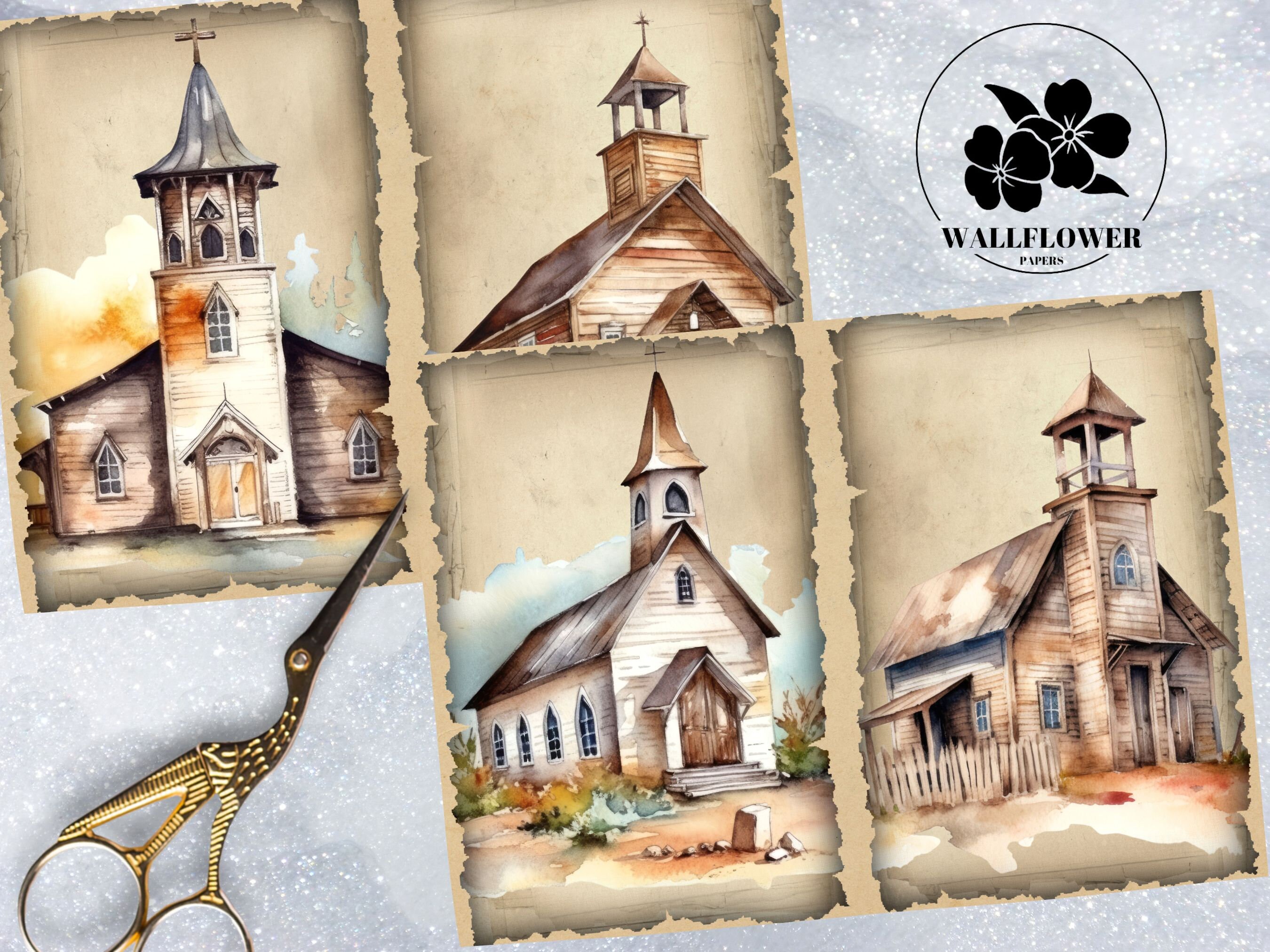 Vintage Chapel Church Junk Journal Pages, Vintage Church Junk Journal ...