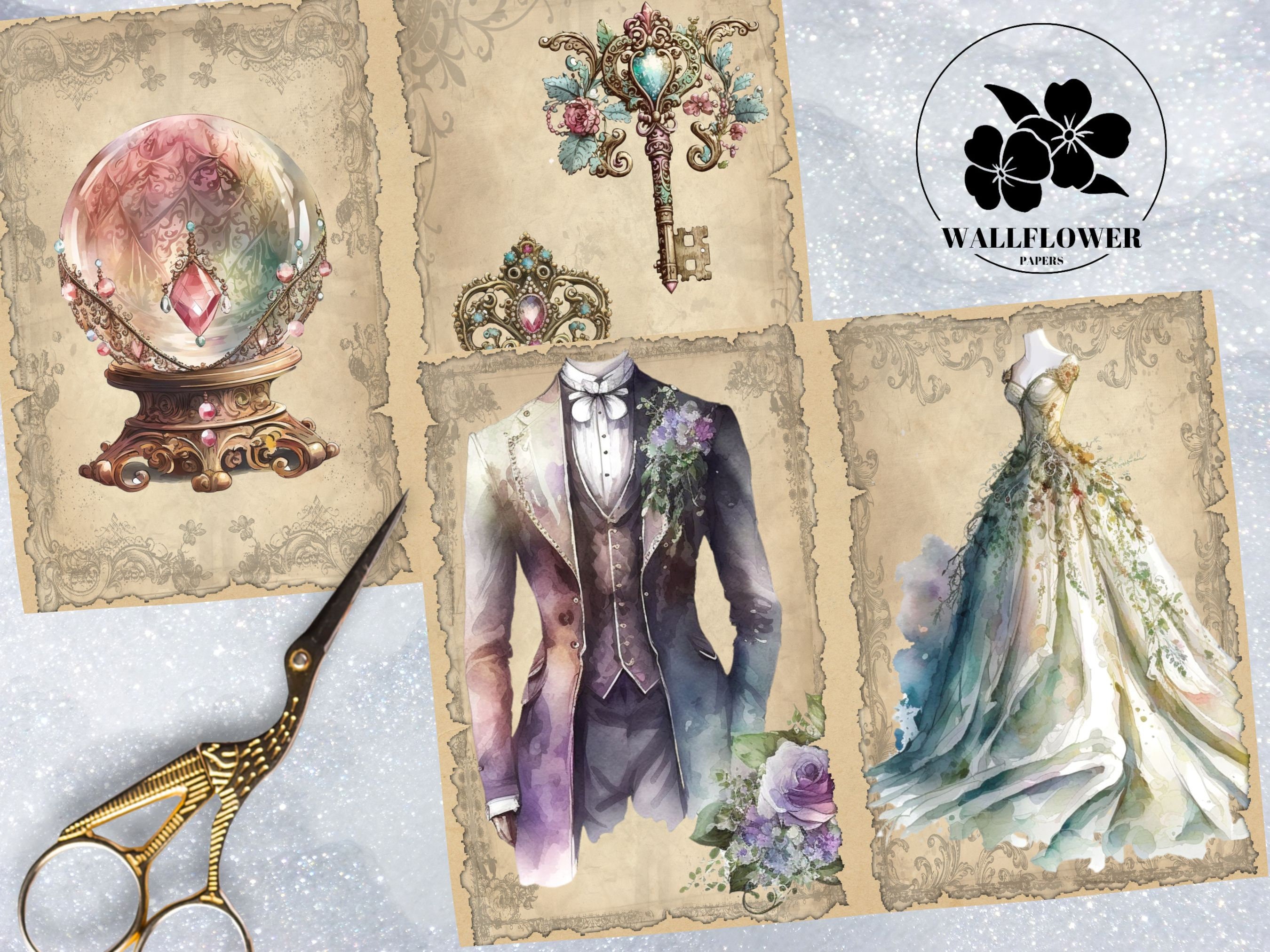 Royalty & Castles Junk Journal Pages, Vintage Monarch Junk Journal Kit ...