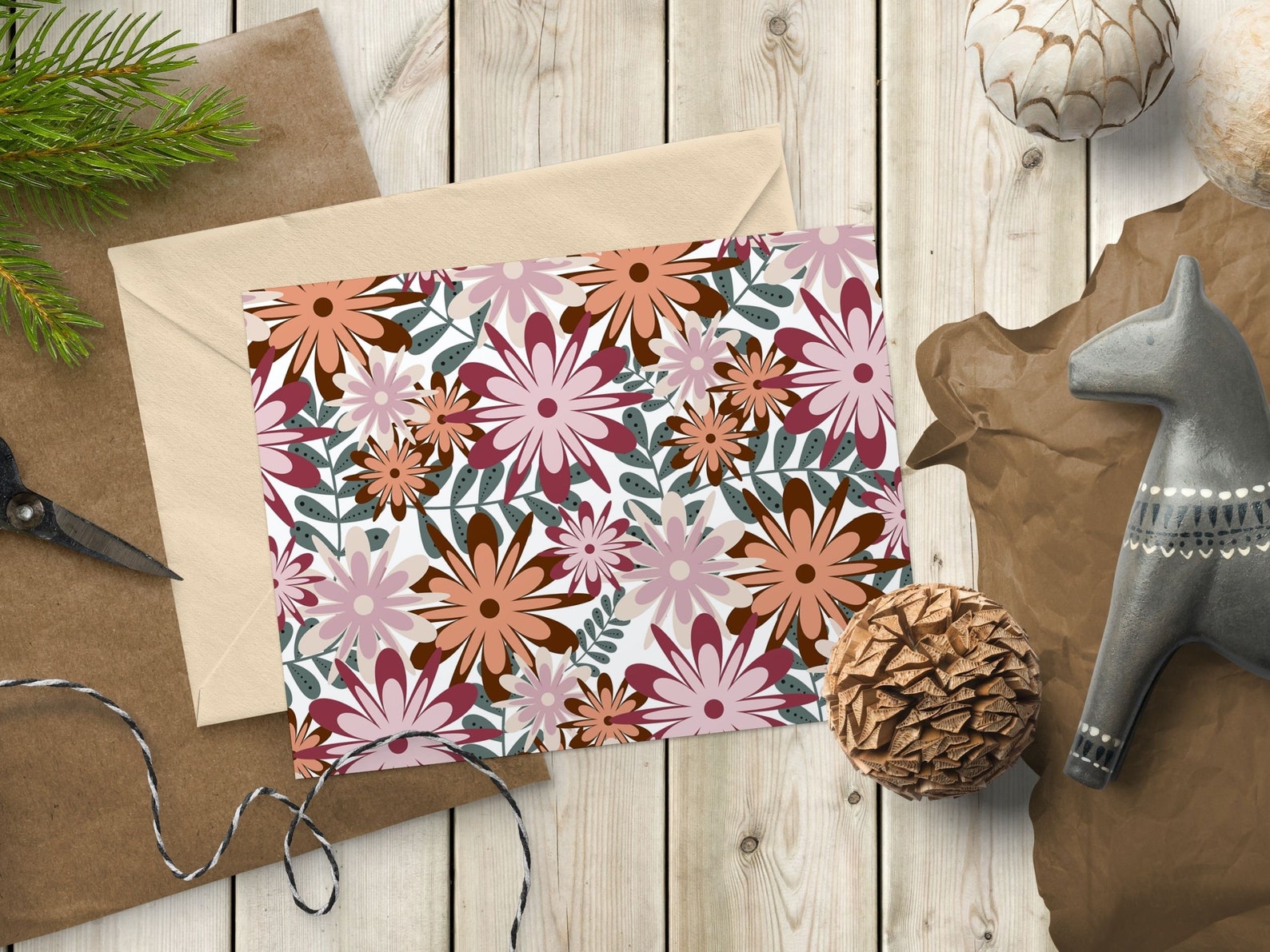 Bohemian Floral Seamless Digital Papers, Bohemian Spring Flowers, Boho ...