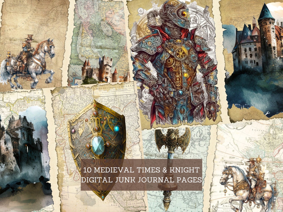Medieval Times & Knights Junk Journal Pages, Vintage Castles Junk ...
