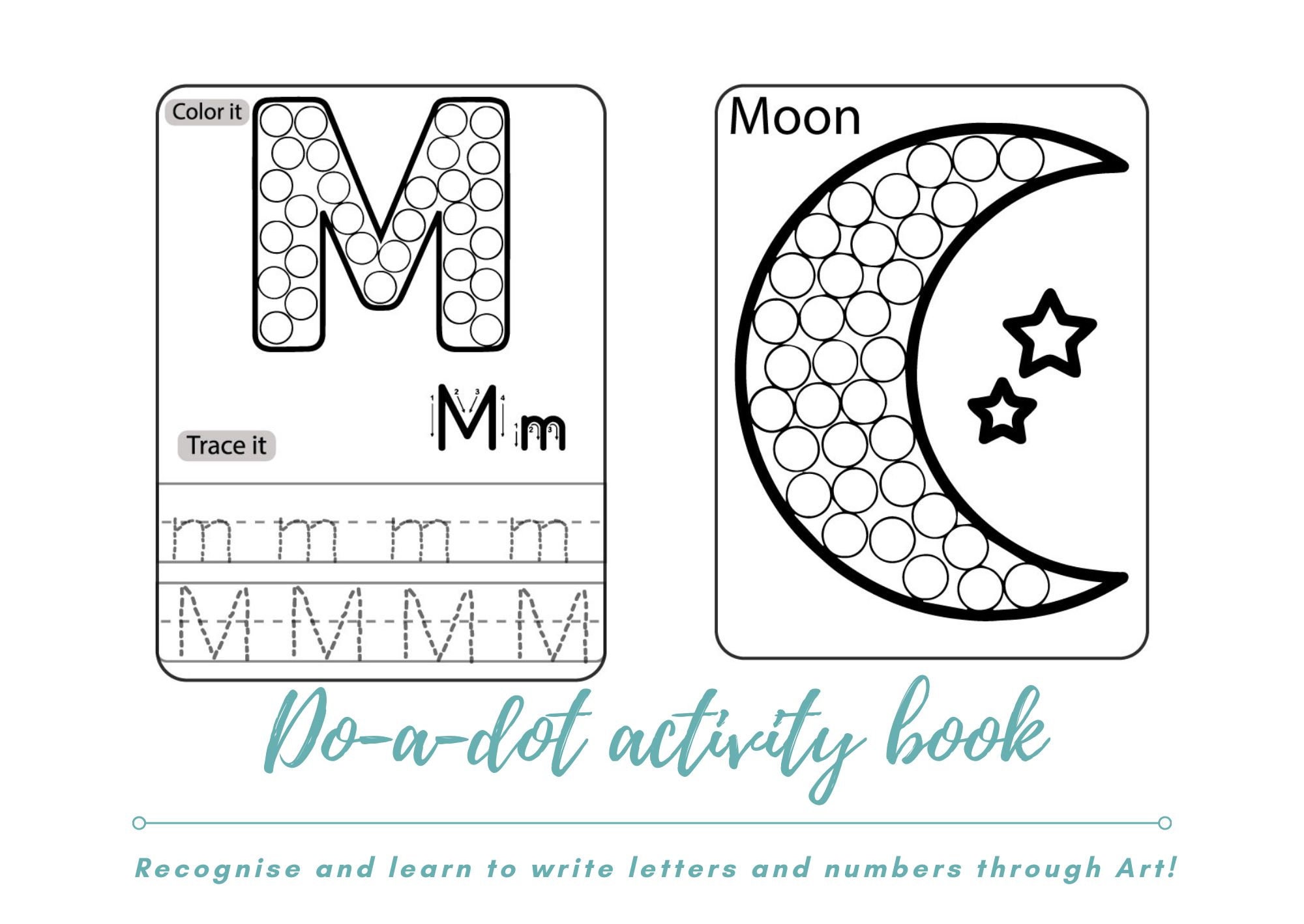 Do-a-dot Alphabet and Numbers Printable Activity Sheets | 36 Dot Marker ...