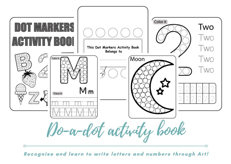 Do-a-dot Alphabet and Numbers Printable Activity Sheets | 36 Dot Marker ...