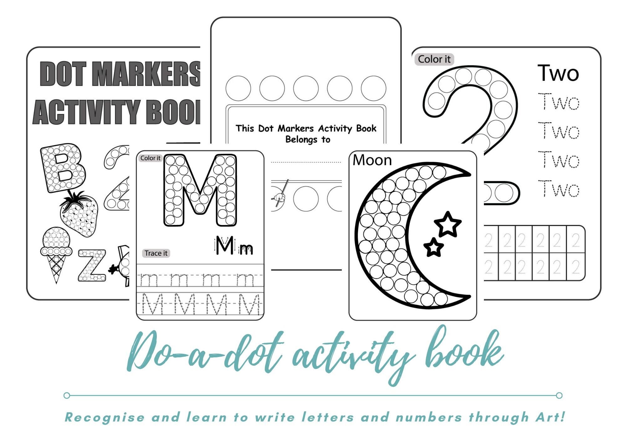 Do-a-dot Alphabet and Numbers Printable Activity Sheets | 36 Dot Marker ...