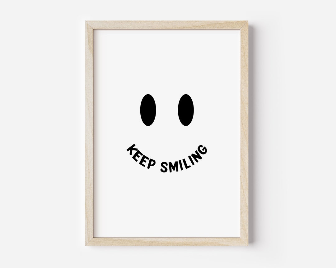 Typography Poster Printable Smile Quote Positive Affirmation - Etsy