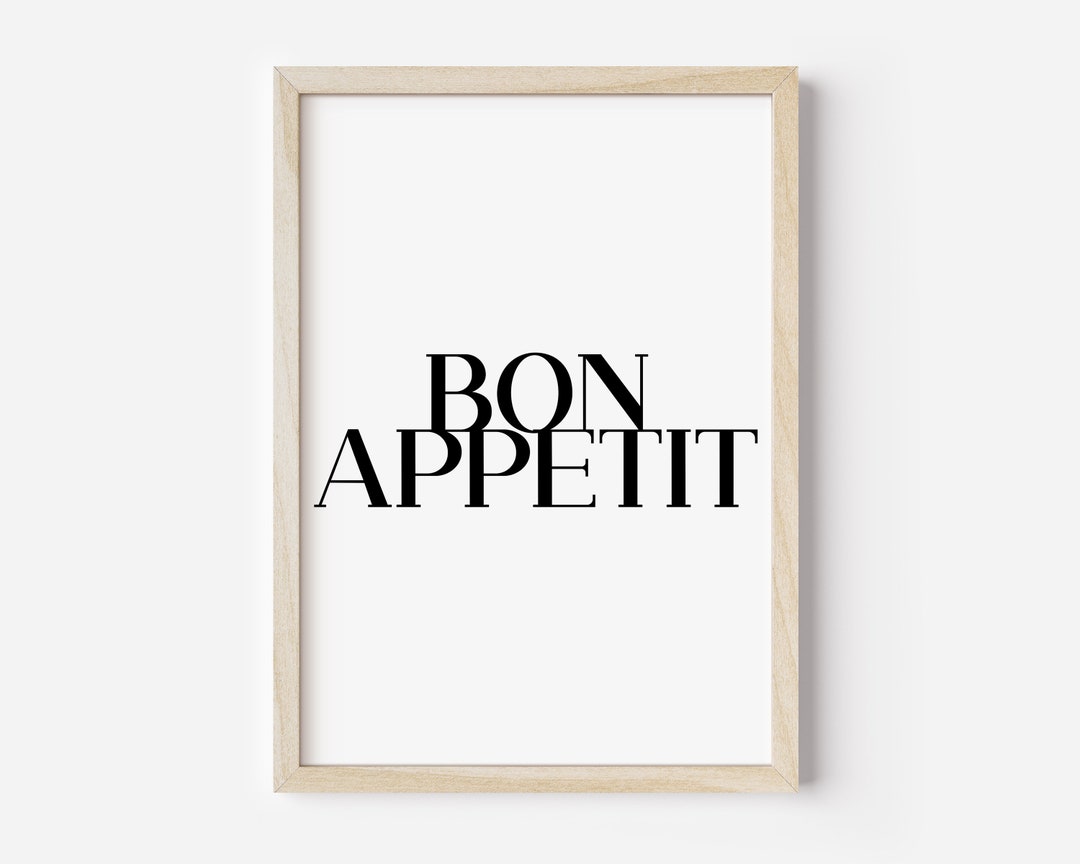 Typography Poster Printable 'bon Appetit' Sw Image - Etsy