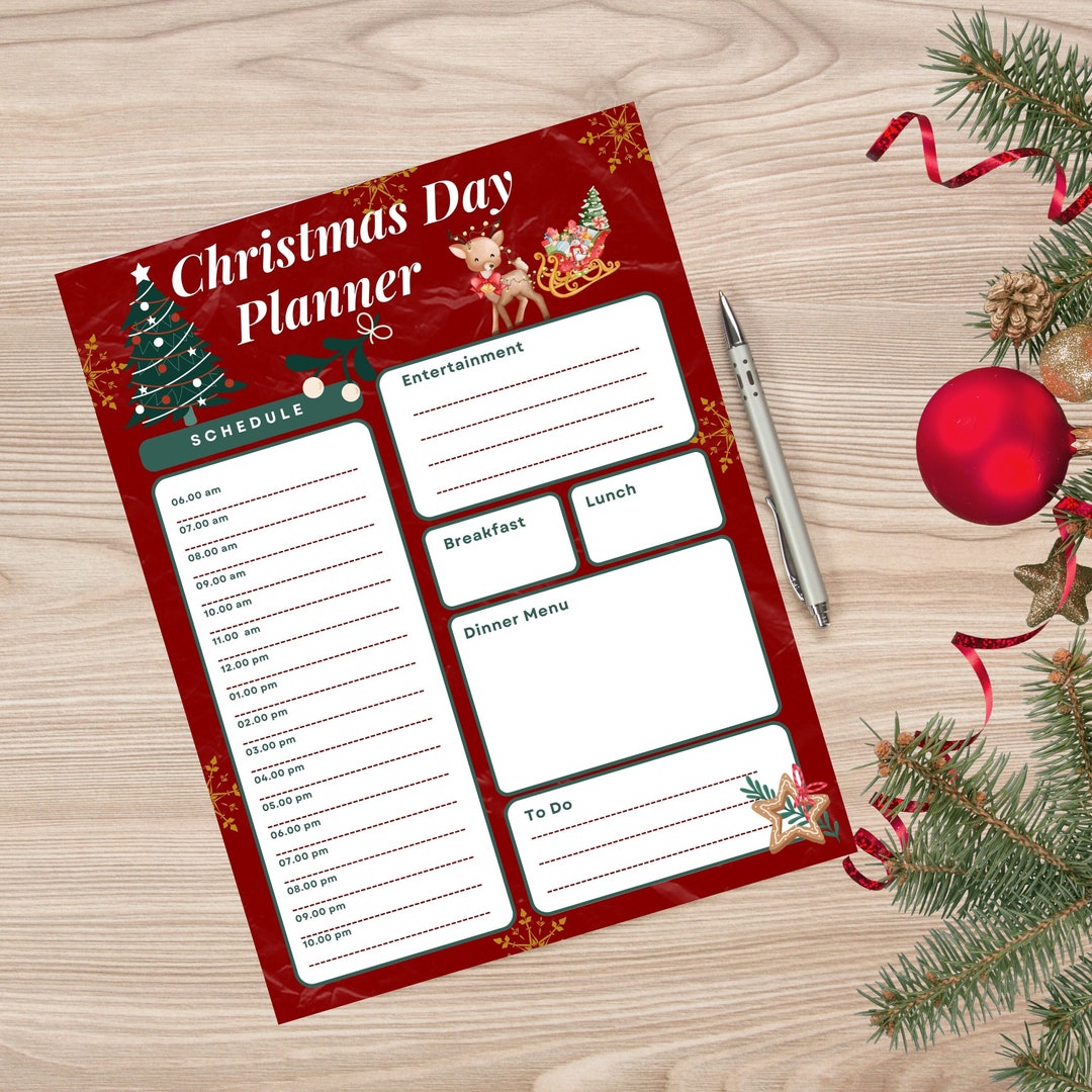 Printable Christmas Day Planner Bundle Digital Download, Printable ...