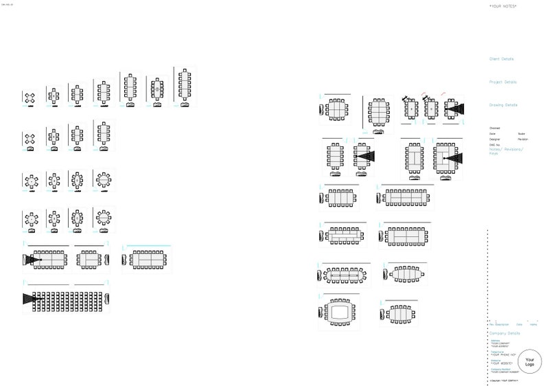 Autocad Furniture Blocks 2D: Interior Design Set Worplace (metric ...