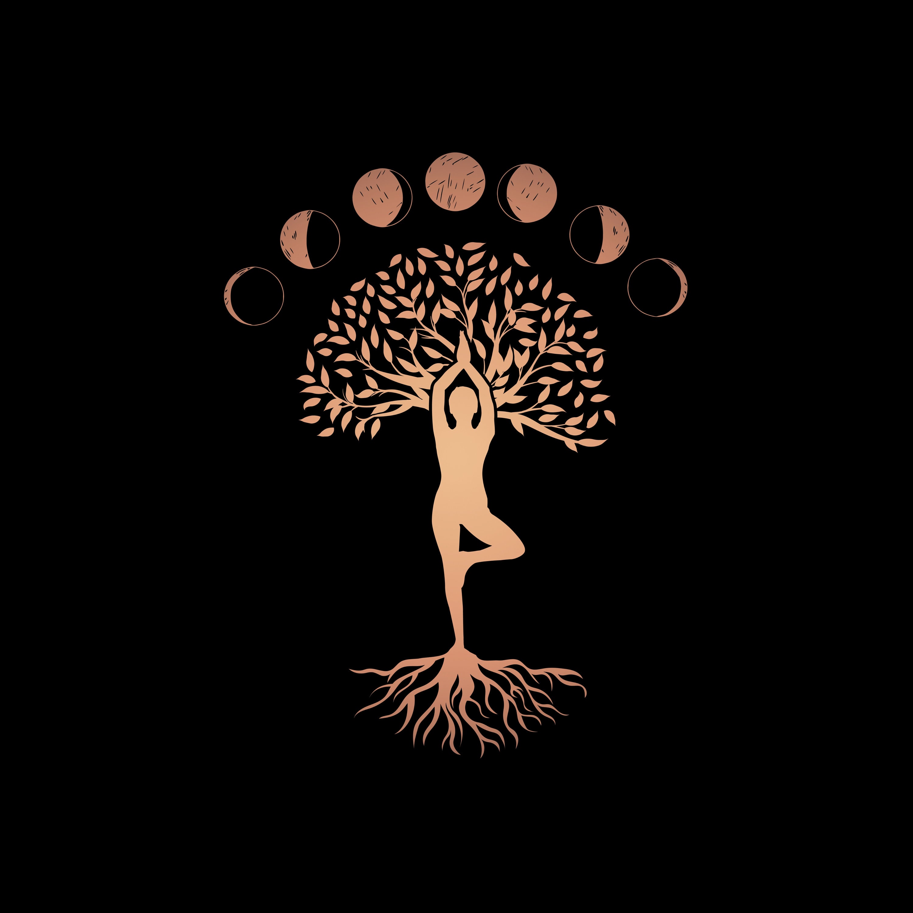 Tree of Life PNG Gold Witch Graphics Moon Phases PNG Pagan PNG Tree of ...