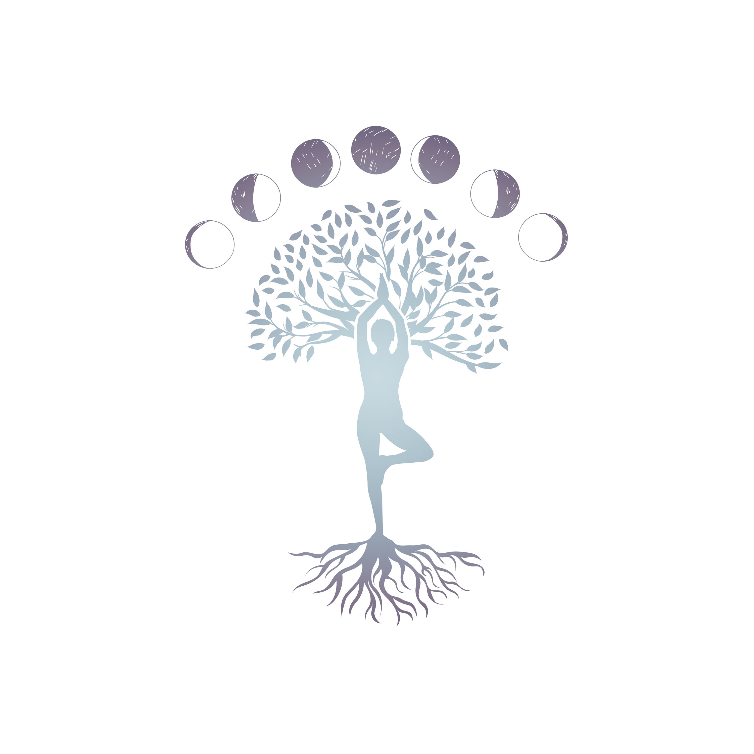 Tree of Life PNG Blue Witch Graphics Moon Phases PNG Pagan PNG Tree of ...
