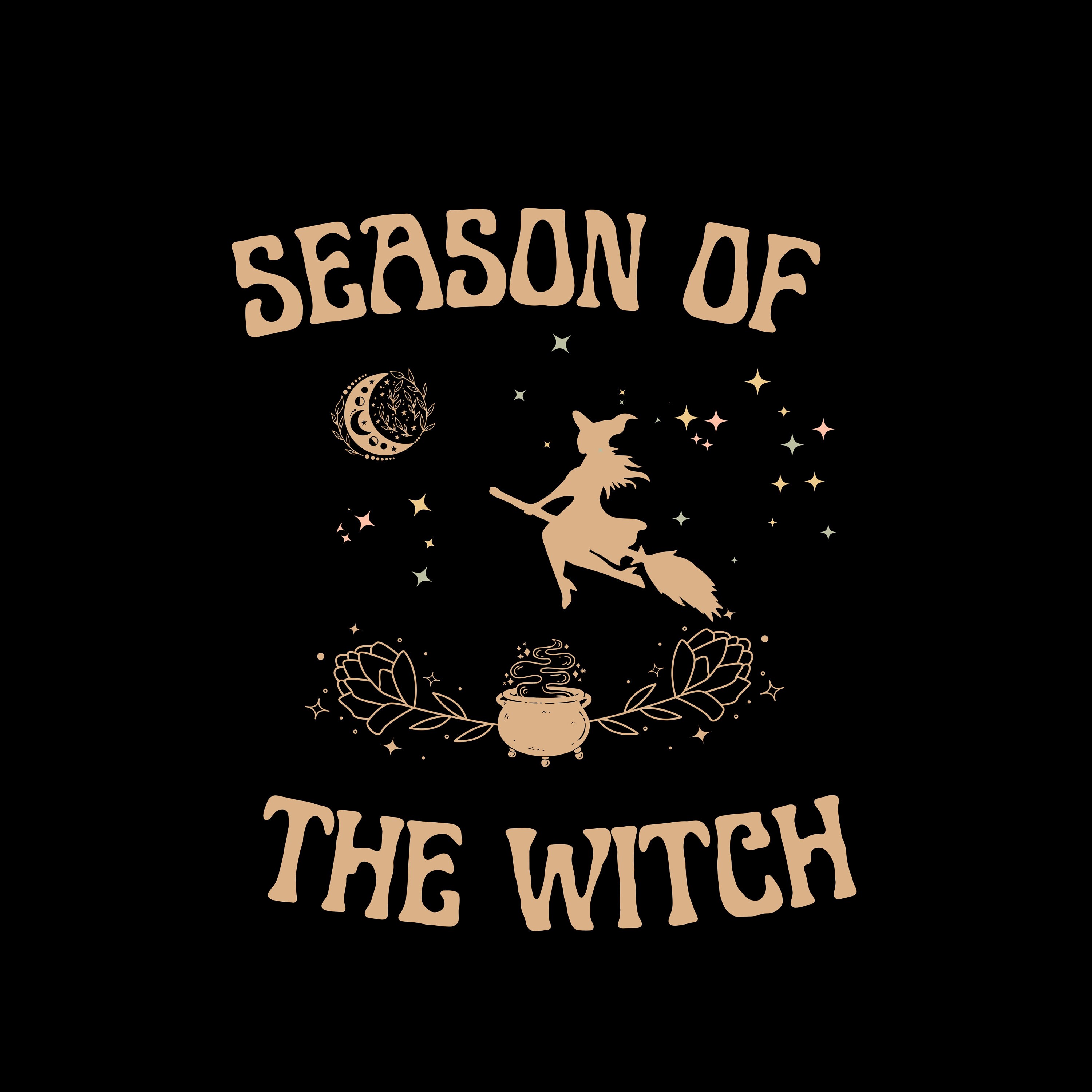 Season of the Witch - Witchy PNG - Witchy Graphics - Witch on Broom ...