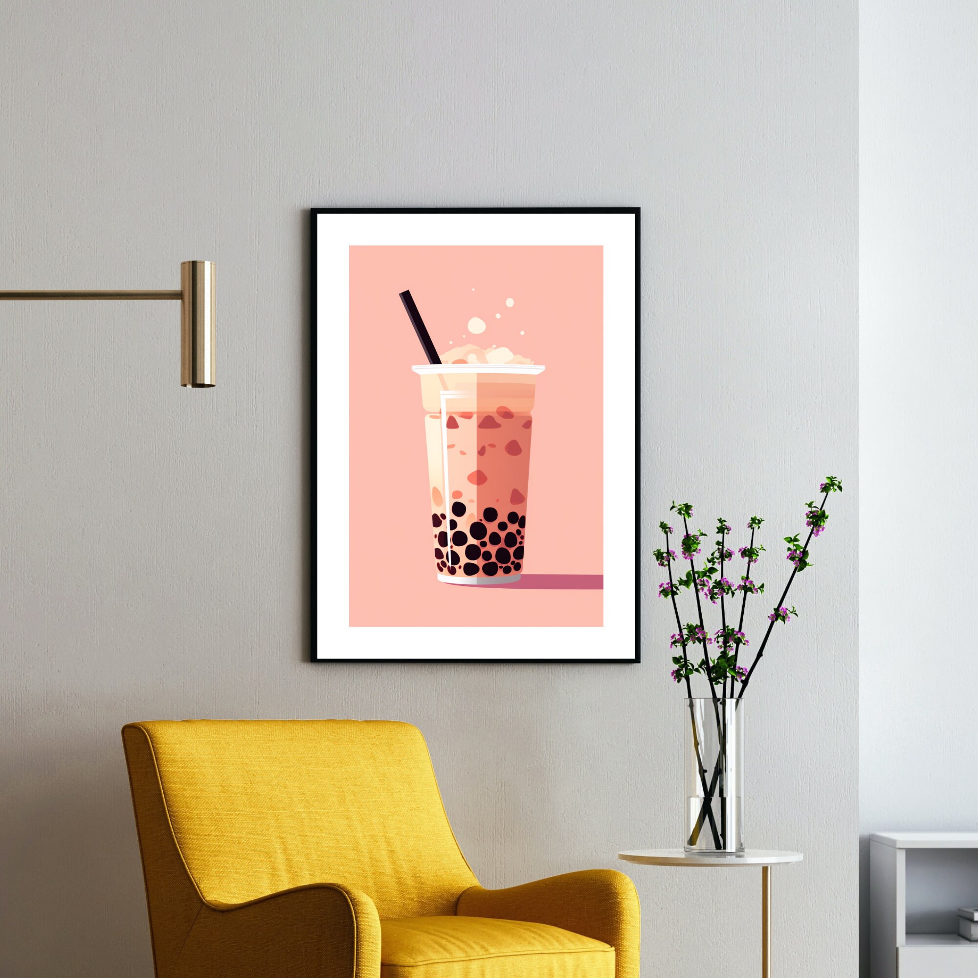 Boba Tea Poster Bubble Tea Poster Minimalist Kitchen Wall - Etsy Australia