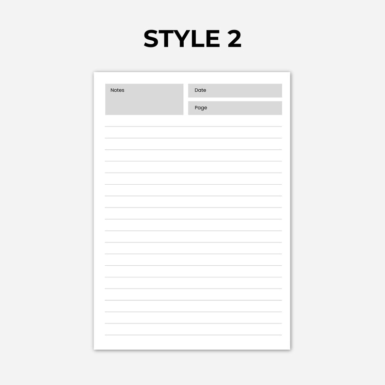 Printable Note Page, Lined Notes Template, Note Taking, Writing Paper ...