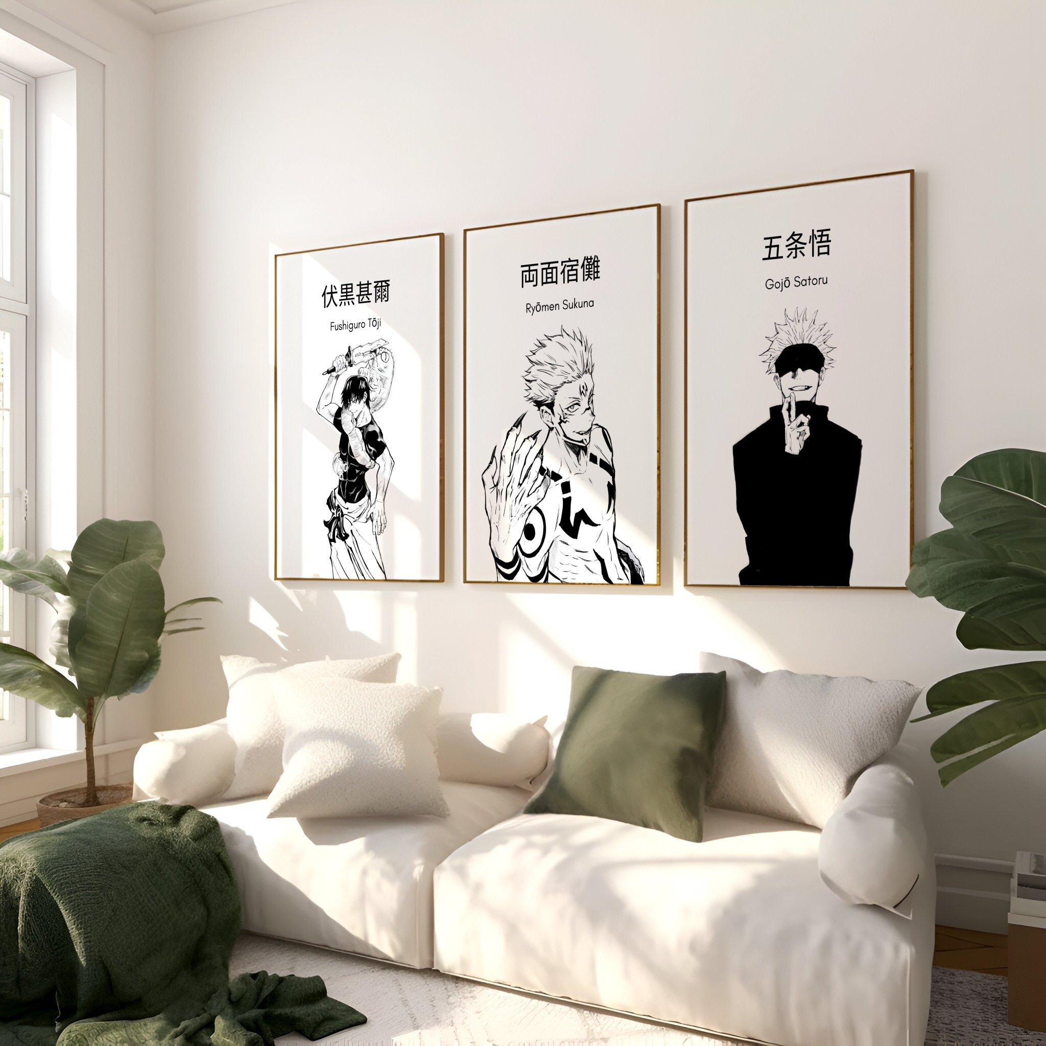 Set of 3 Jujutsu Kaisen Posters, Jujutsukaisen Anime Art, Anime Wall ...