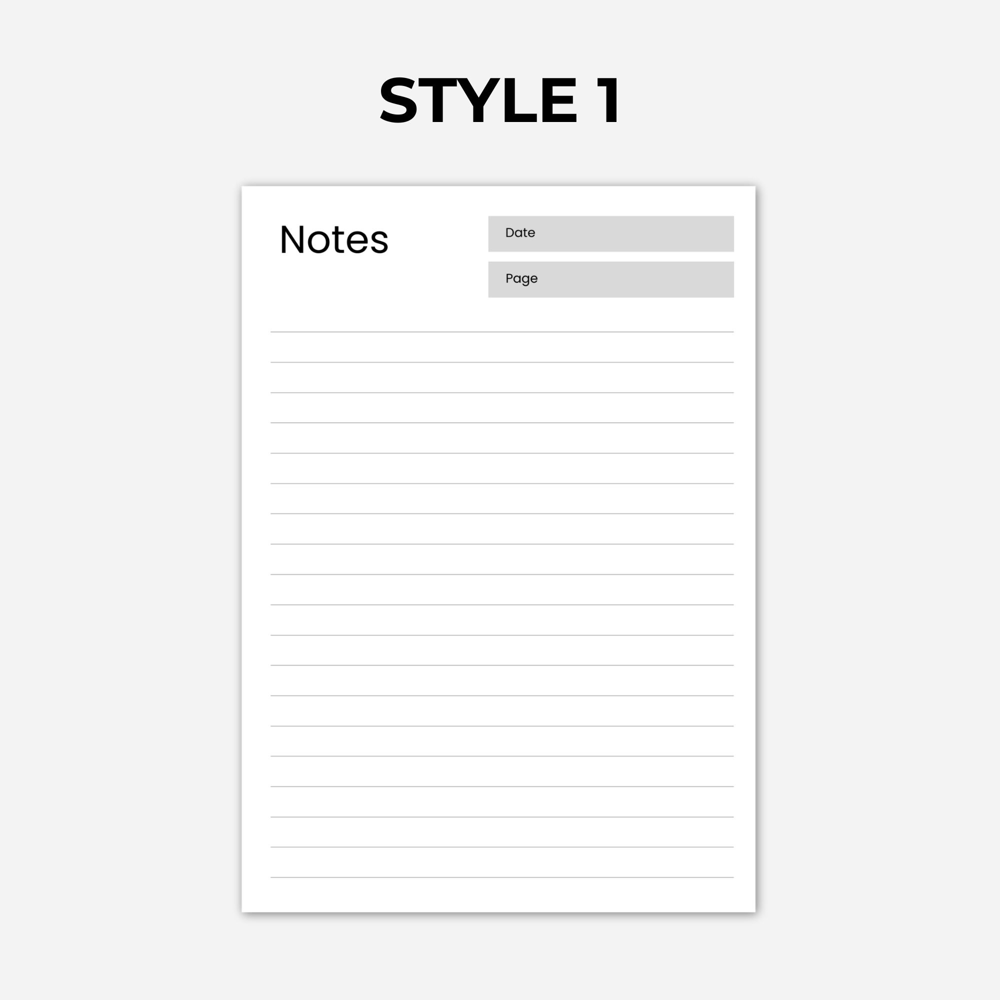 Printable Note Page, Lined Notes Template, Note Taking, Writing Paper ...