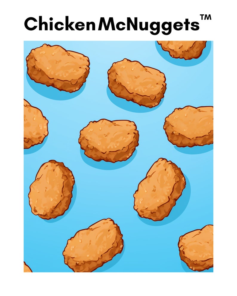Chicken Nuggets Print, Mcnuggets Poster, Mcdonalds, Kitchen Wall Art ...
