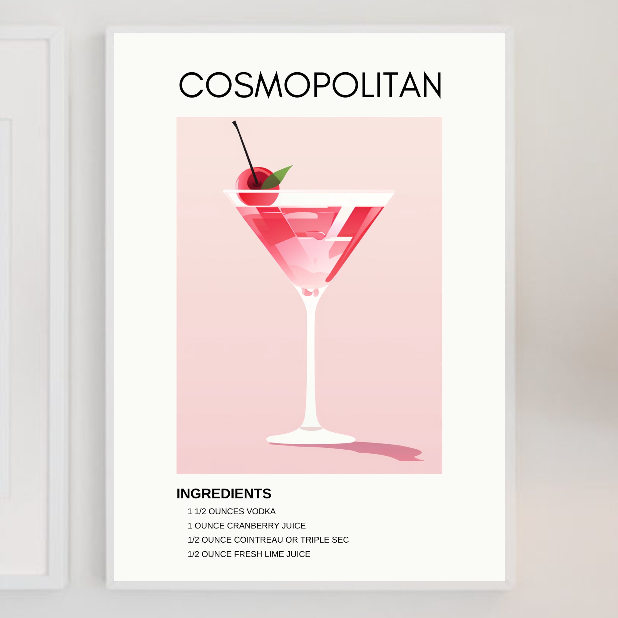 Set of 8 Cocktail Poster Minimalist Classic Cocktails Bar - Etsy