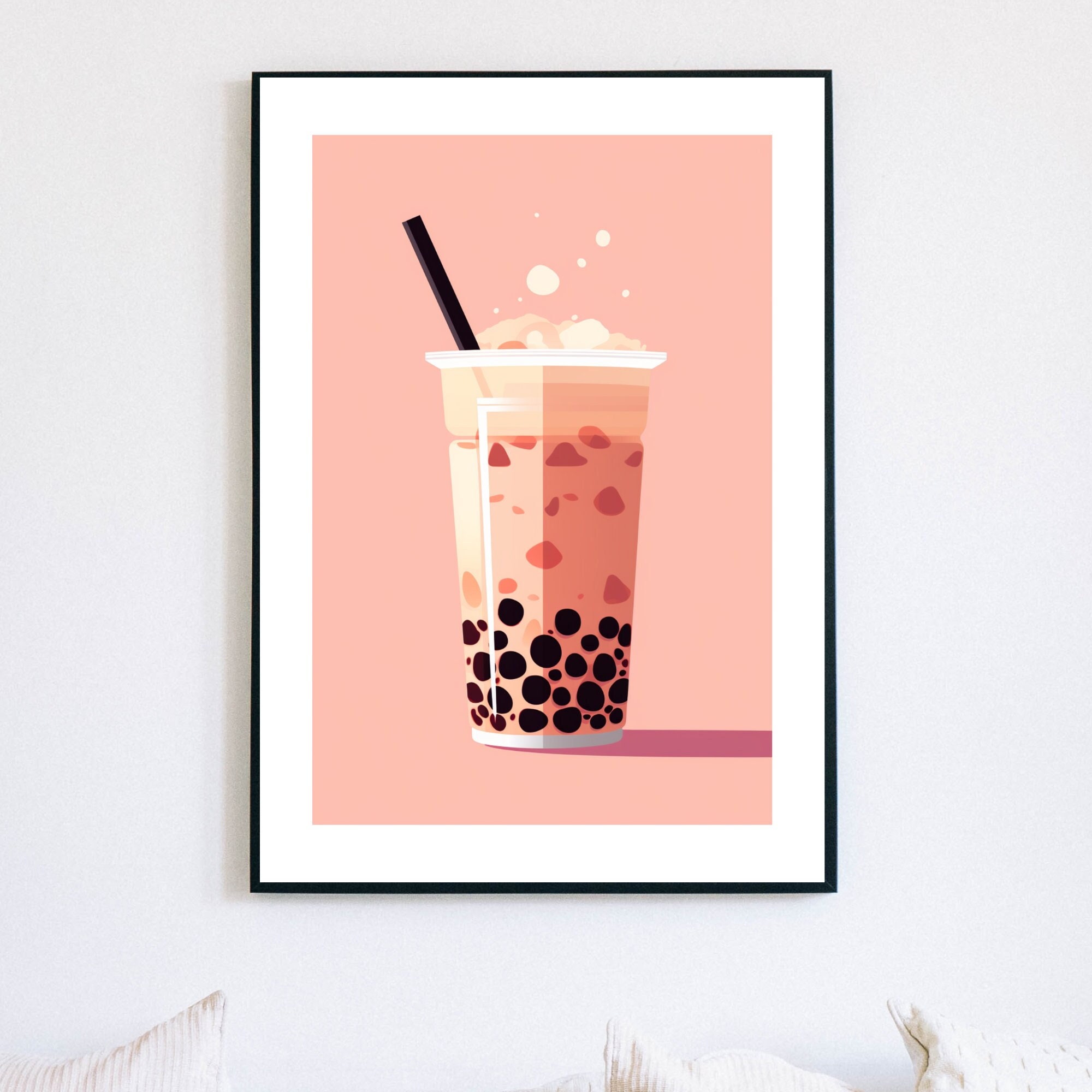 Boba Tea Poster Bubble Tea Poster Minimalist Kitchen Wall - Etsy Australia
