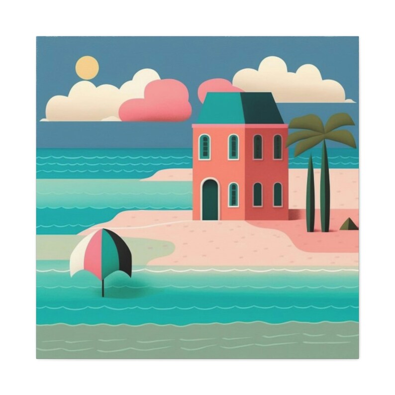 Modern Beach Art Inspired by Tarsila Do Amaral. Wrapped Canvas Wall Art ...