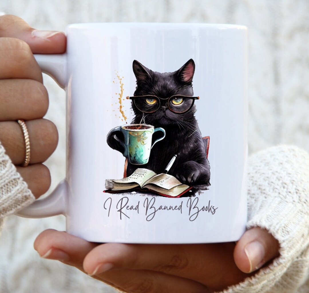 I Read Banned Books Ceramic Mug 11oz, Funny Mug, Political Mug, Book ...